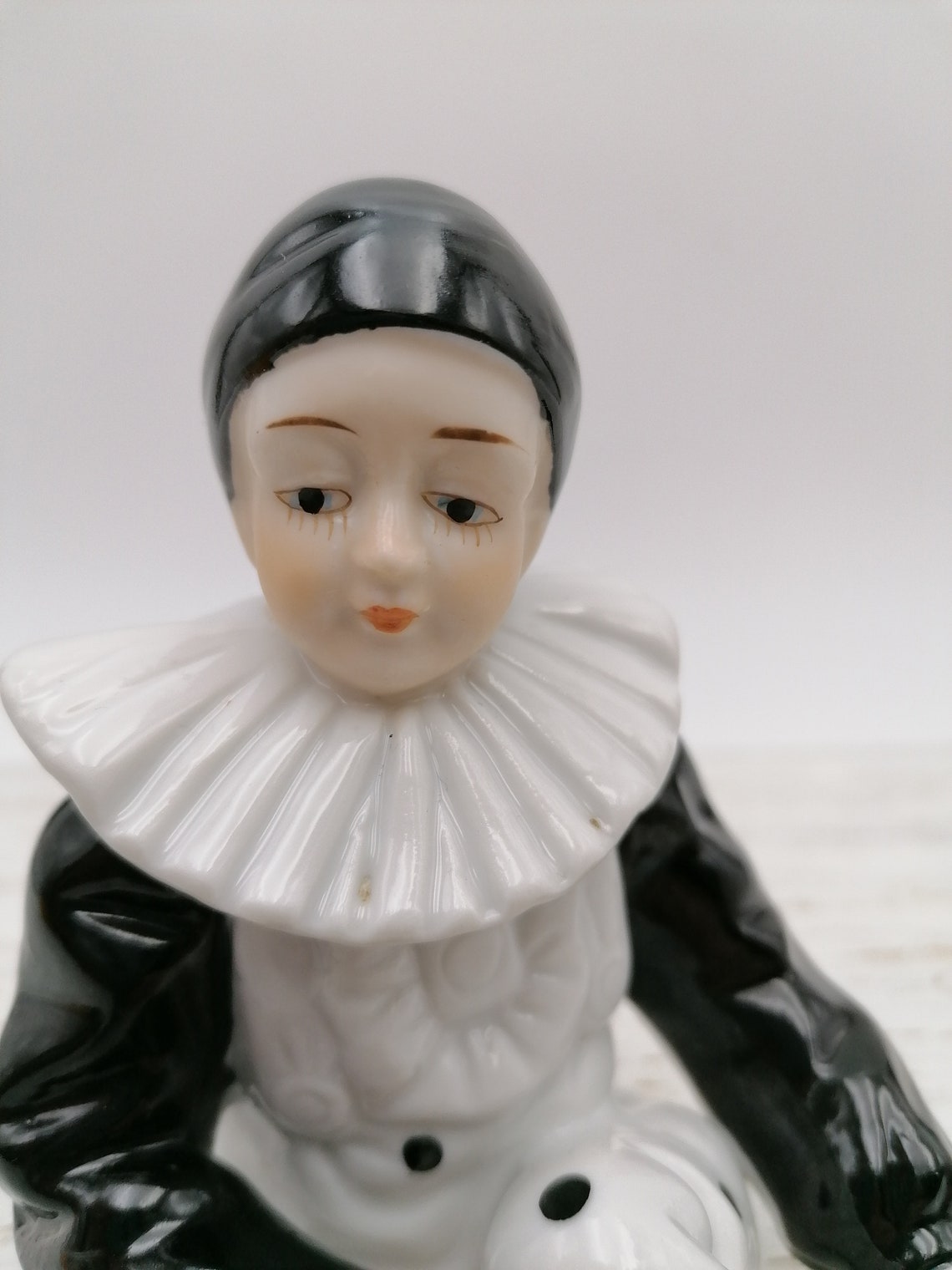 Vintage Pierrot Clown Figurine Ceramic Pierrot Statue Sitted | Etsy