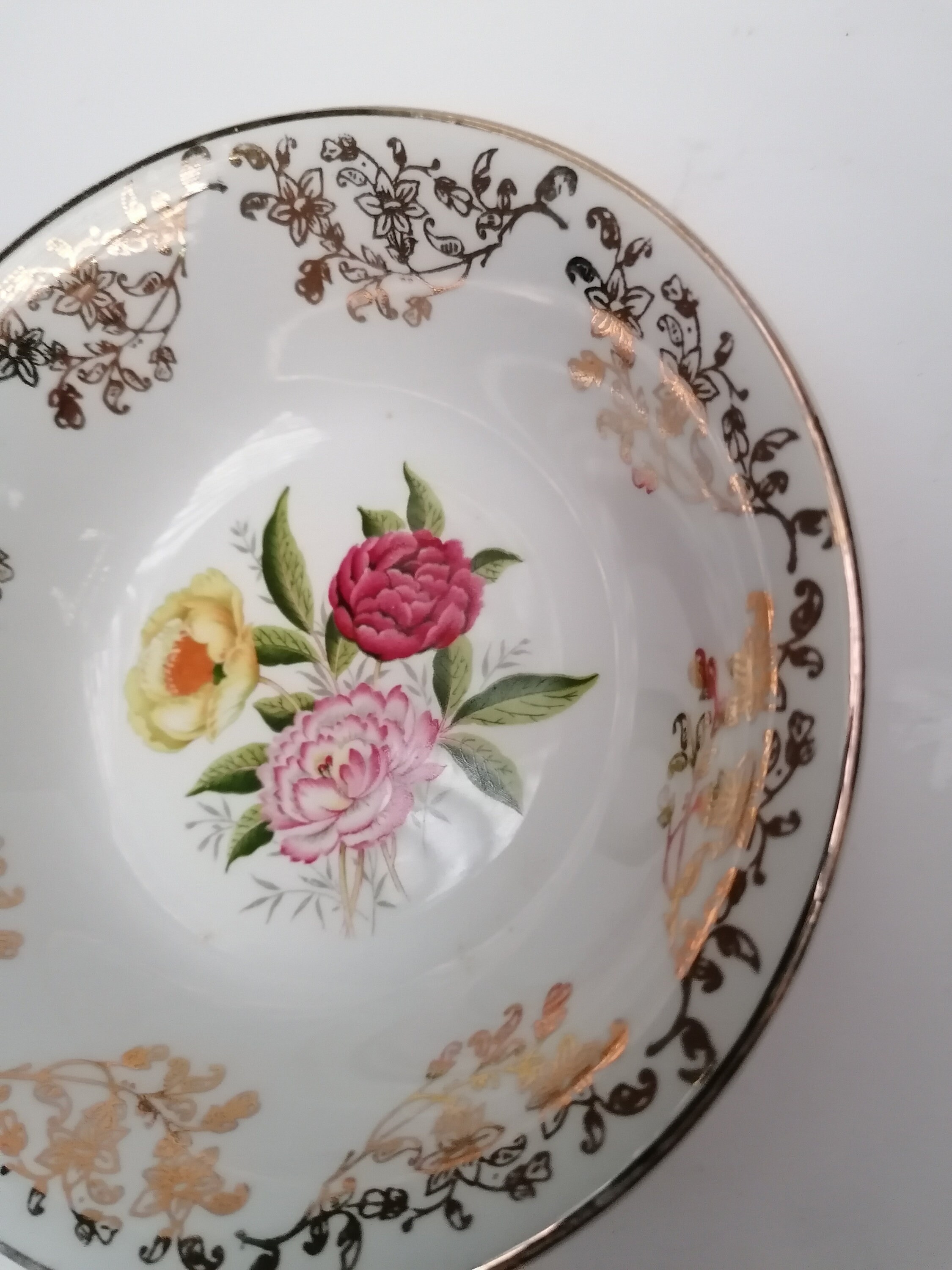 Vintage Porcelain Plate Made in England Floral Decor Bowl - Etsy