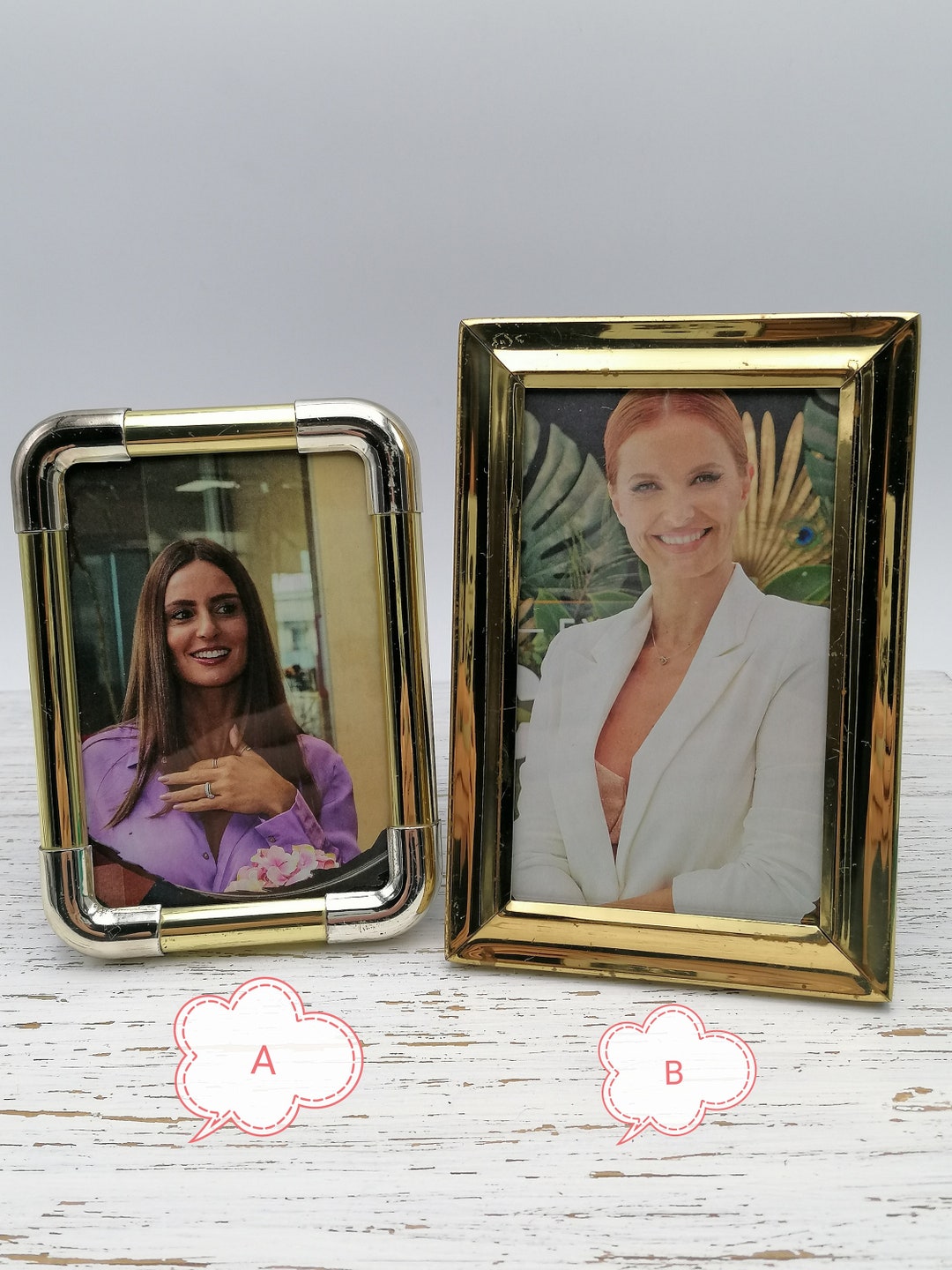 Vintage Brass Table Frame, Antique Square Photo Frame, Desk Picture ...