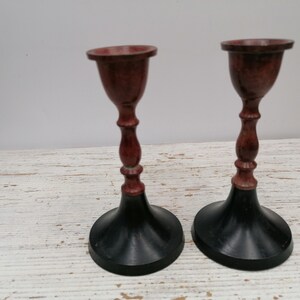 Set of 2 Small Metal Candlestick, Carved Braun Candlestick, Mini ...