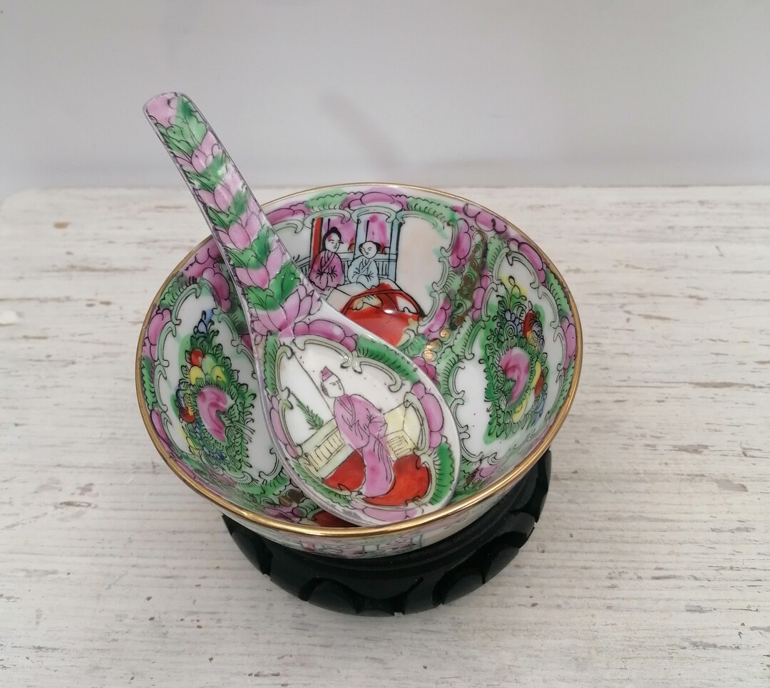 Set of 2 Chinese Soup Bowl and Spoon,chinese Noodle Soup Bowl and Spoon ...