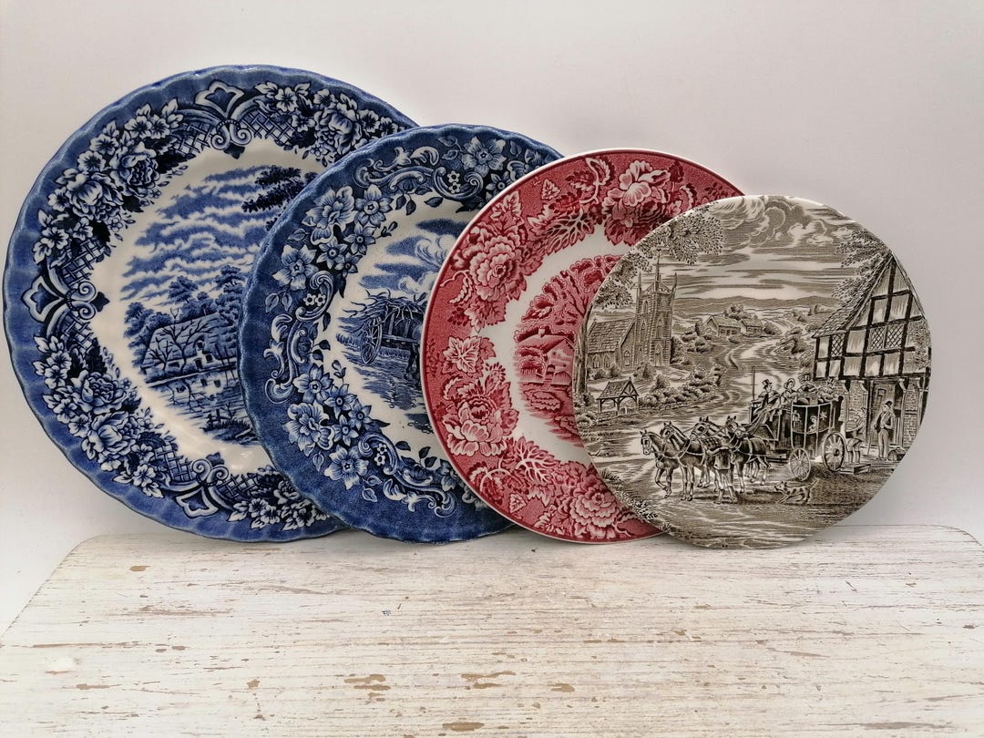 Vintage British Staffordshire Plate, English Scenery Plates, British ...
