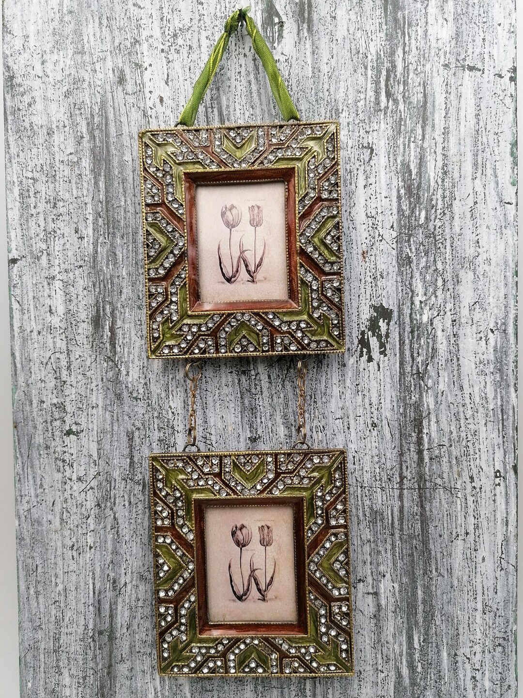 Set of 2 Metal Square Frame, Vintage Picture Frame,set of 2 Small Decor ...