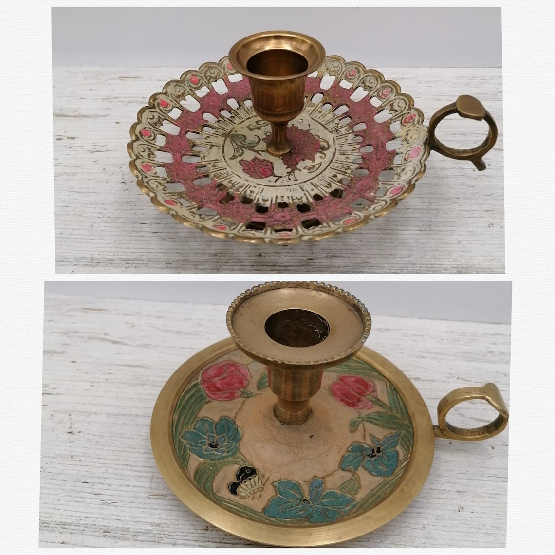 Brass Candlestick, Candlestick With Finger Whole, Candle Holder With ...