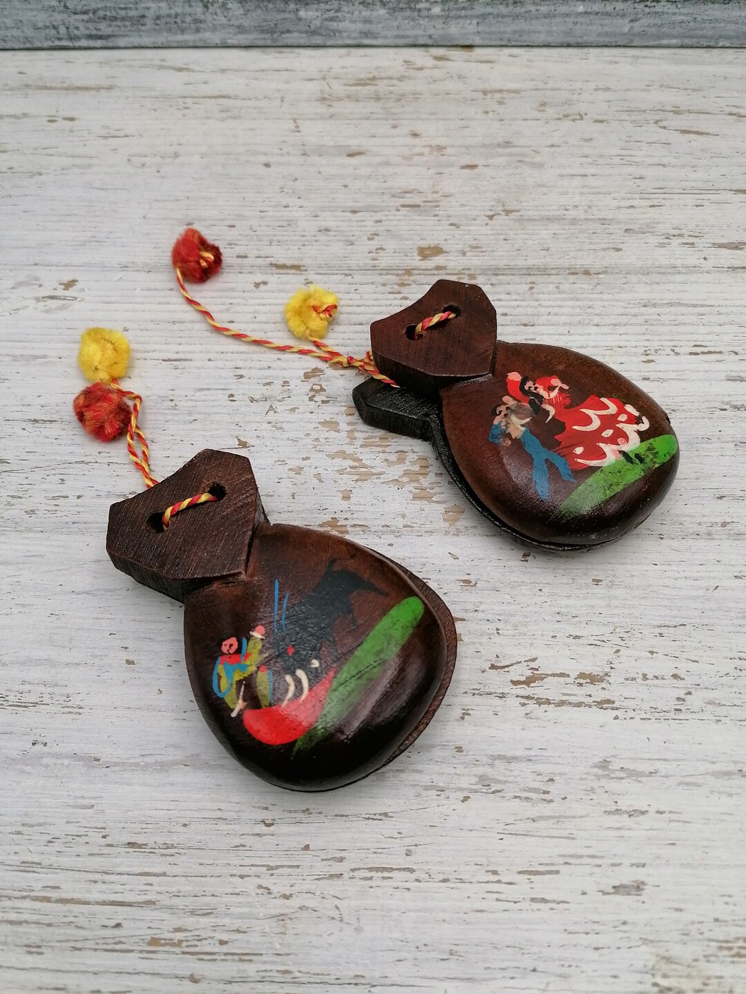Castagnettes de flamenco espagnoles traditionnelles vintage - Etsy France