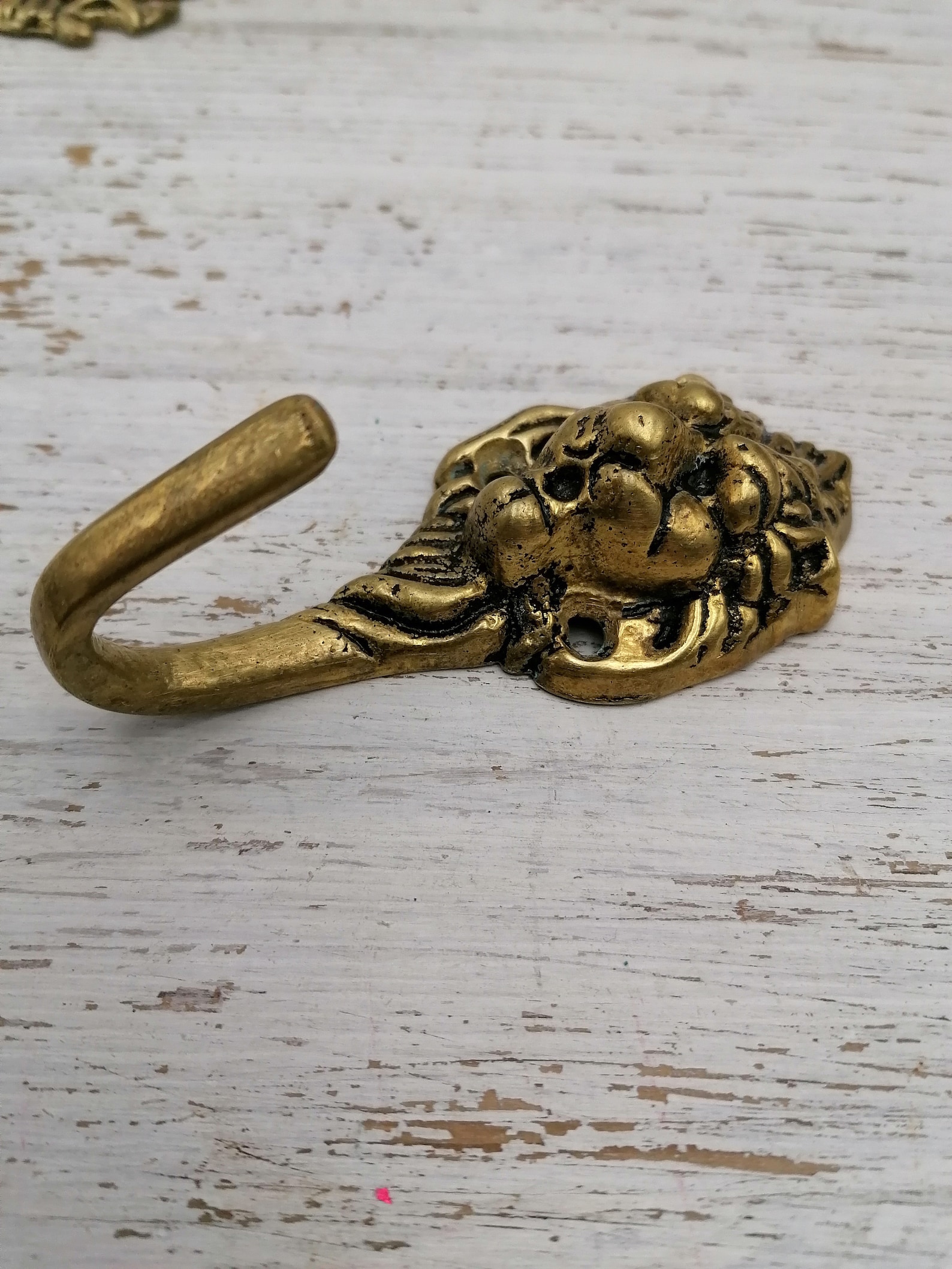 Vintage Solid Brass Wall Hook Small Hangerrooster Hanger - Etsy