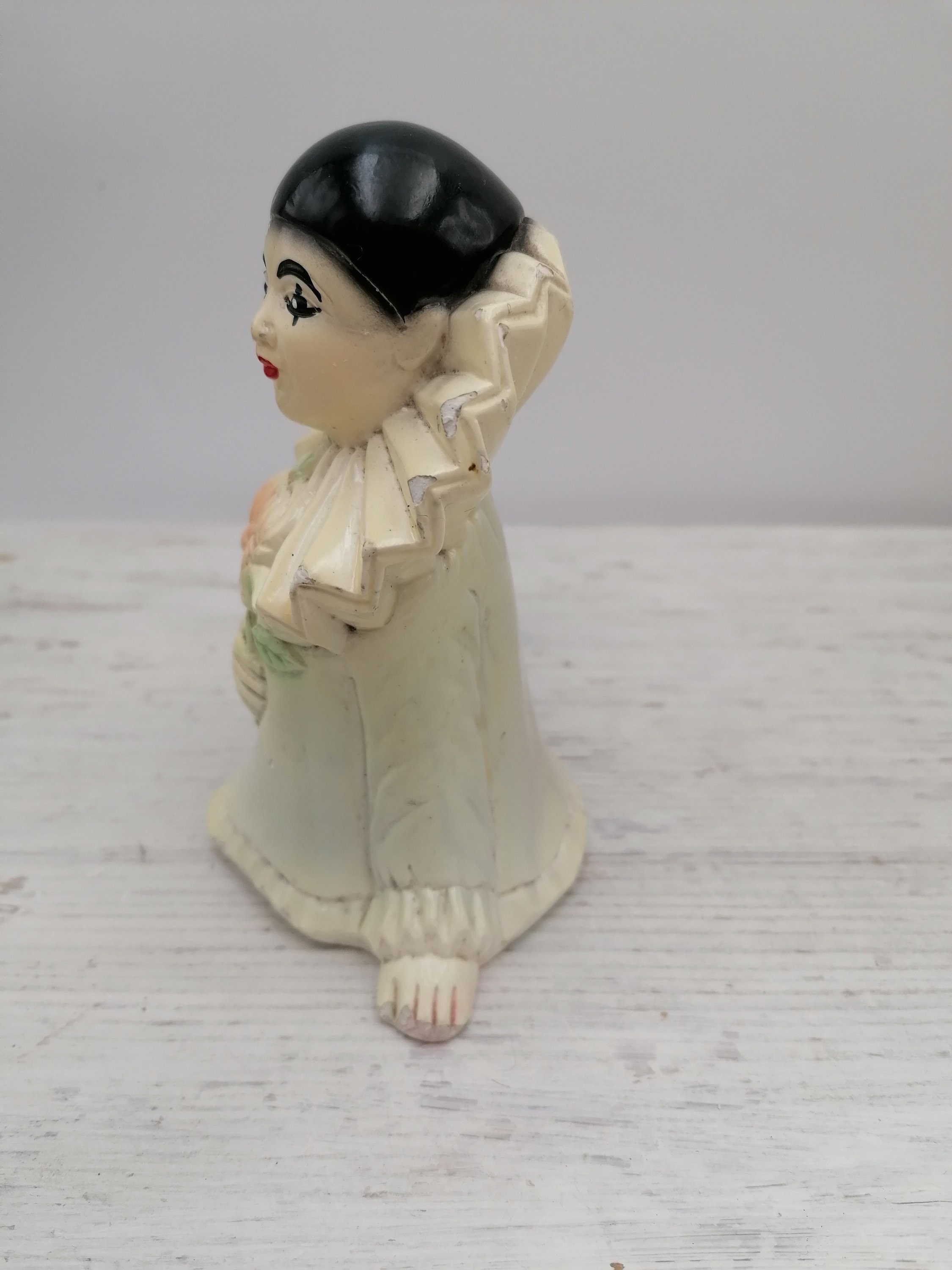 Vintage Figure Children Pierrot,very Antique Clown Figurine, Stone ...