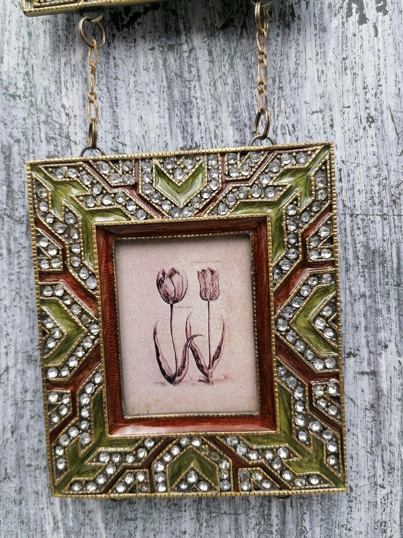 Set of 2 Metal Square Frame, Vintage Picture Frame,set of 2 Small Decor ...