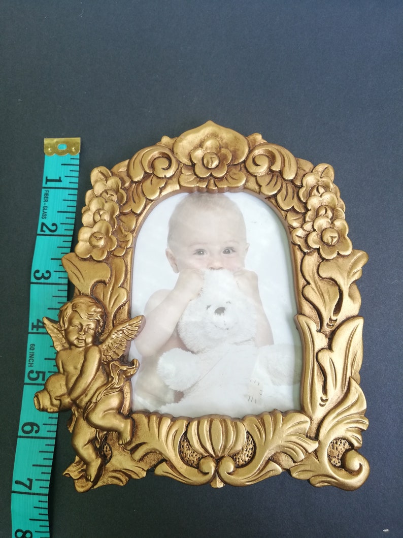 Frame With Angel Vintage Floral Decorated Picture Frame Gold | Etsy