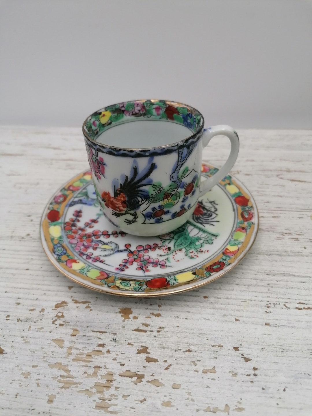Chinese Coffee Set With Red Rooster ,chinese Coffee Cup With Saucer ...