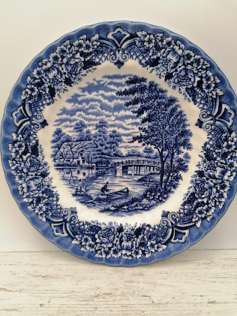 Vintage British Staffordshire Plate, English Scenery Plates, British ...