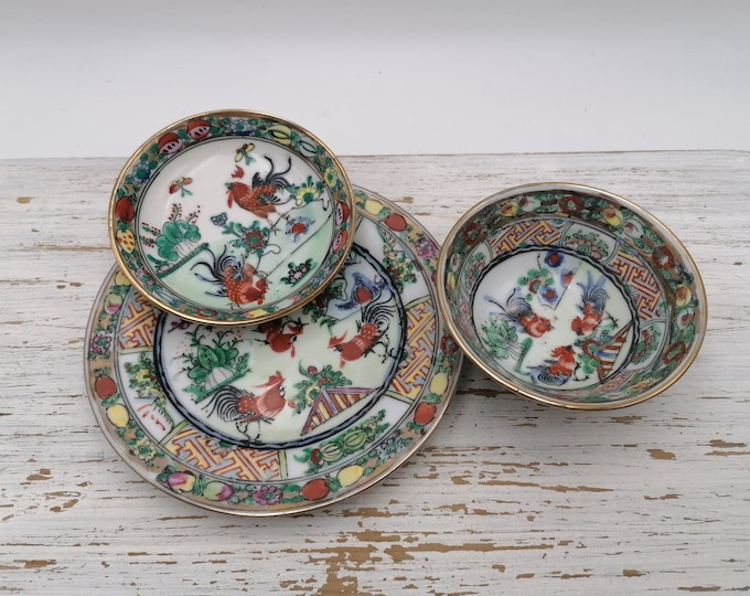 Vintage Chinese Plate Red Rooster Chinese Porcelain Big - Etsy