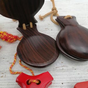 Vintage Traditional Spanish Castanets, Brown Castanets, Hand Painted ...