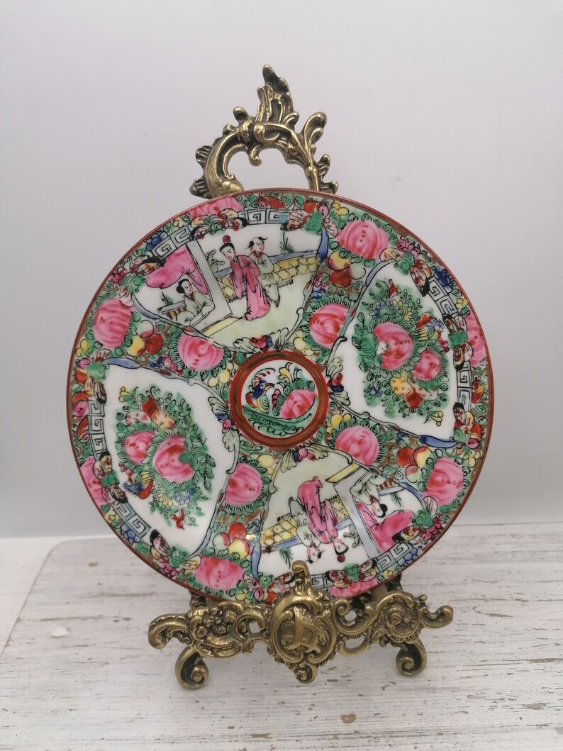 Asian Plate 8with Stand 8 Inches Plate Carved Brass - Etsy