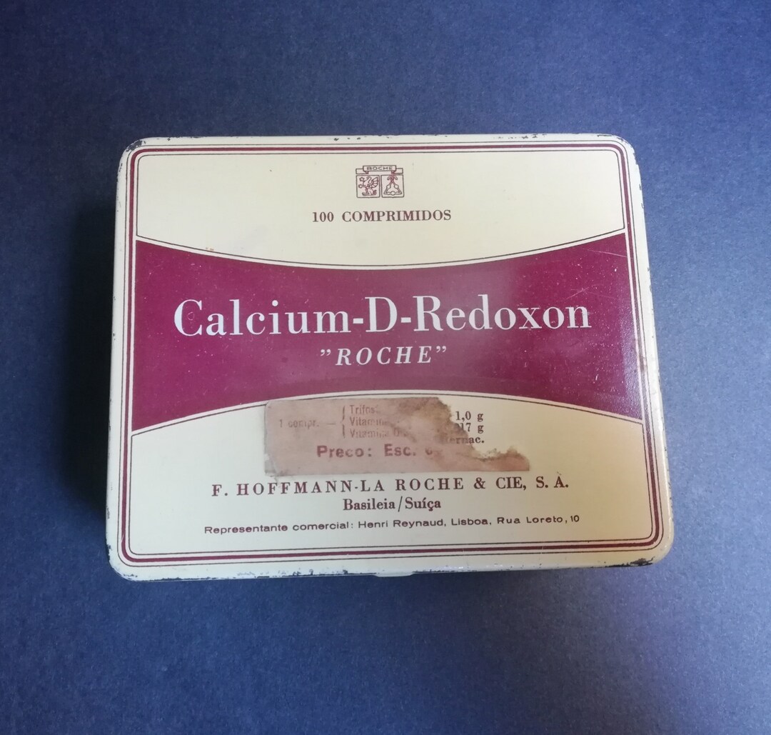 Calcium-d-redoxon ROCHE Empty Vintage Tin Box, Made in Swiss, Metal ...