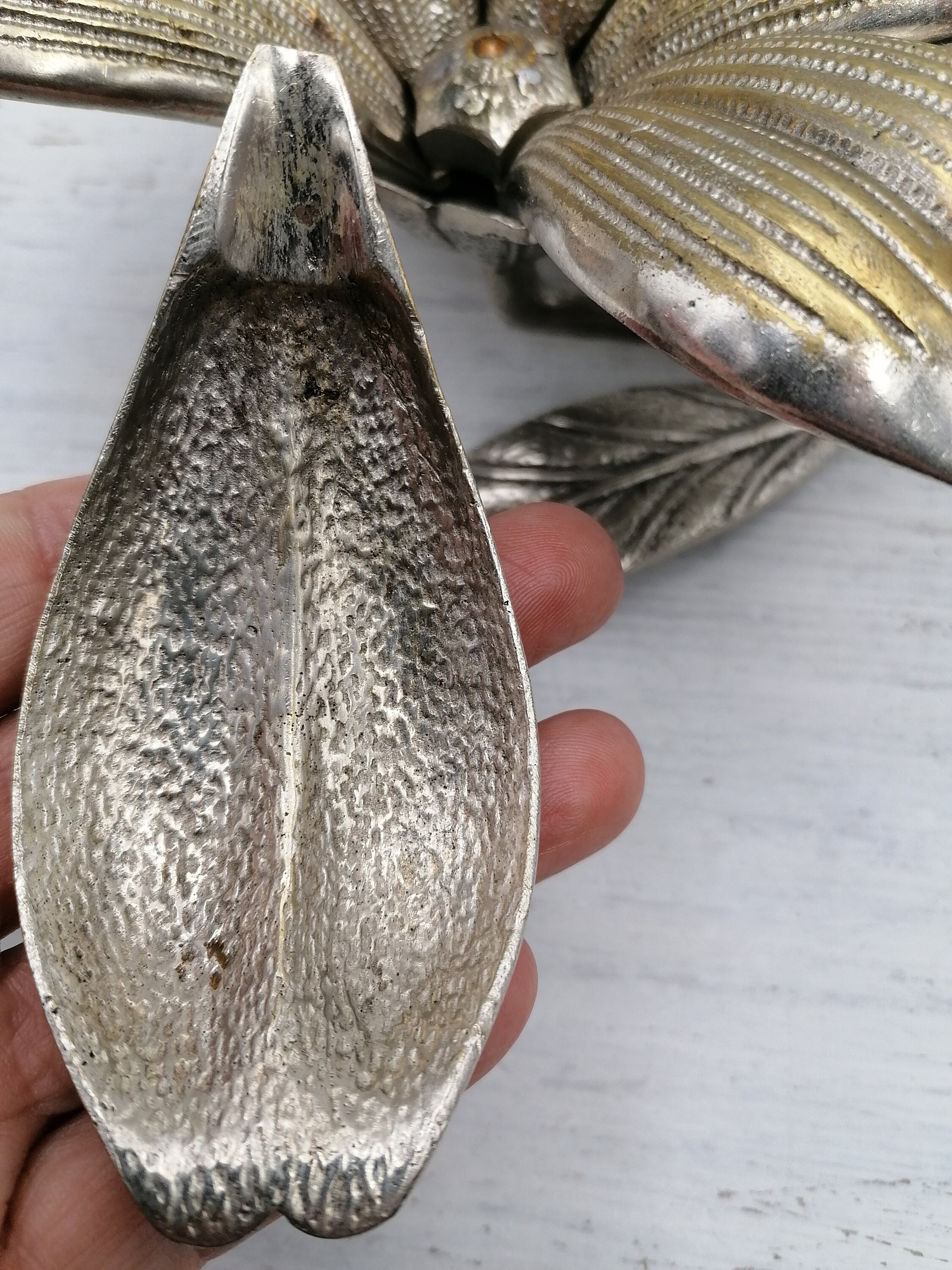 80th Silver Color Brass Ashtraycarved Petal Flower | Etsy