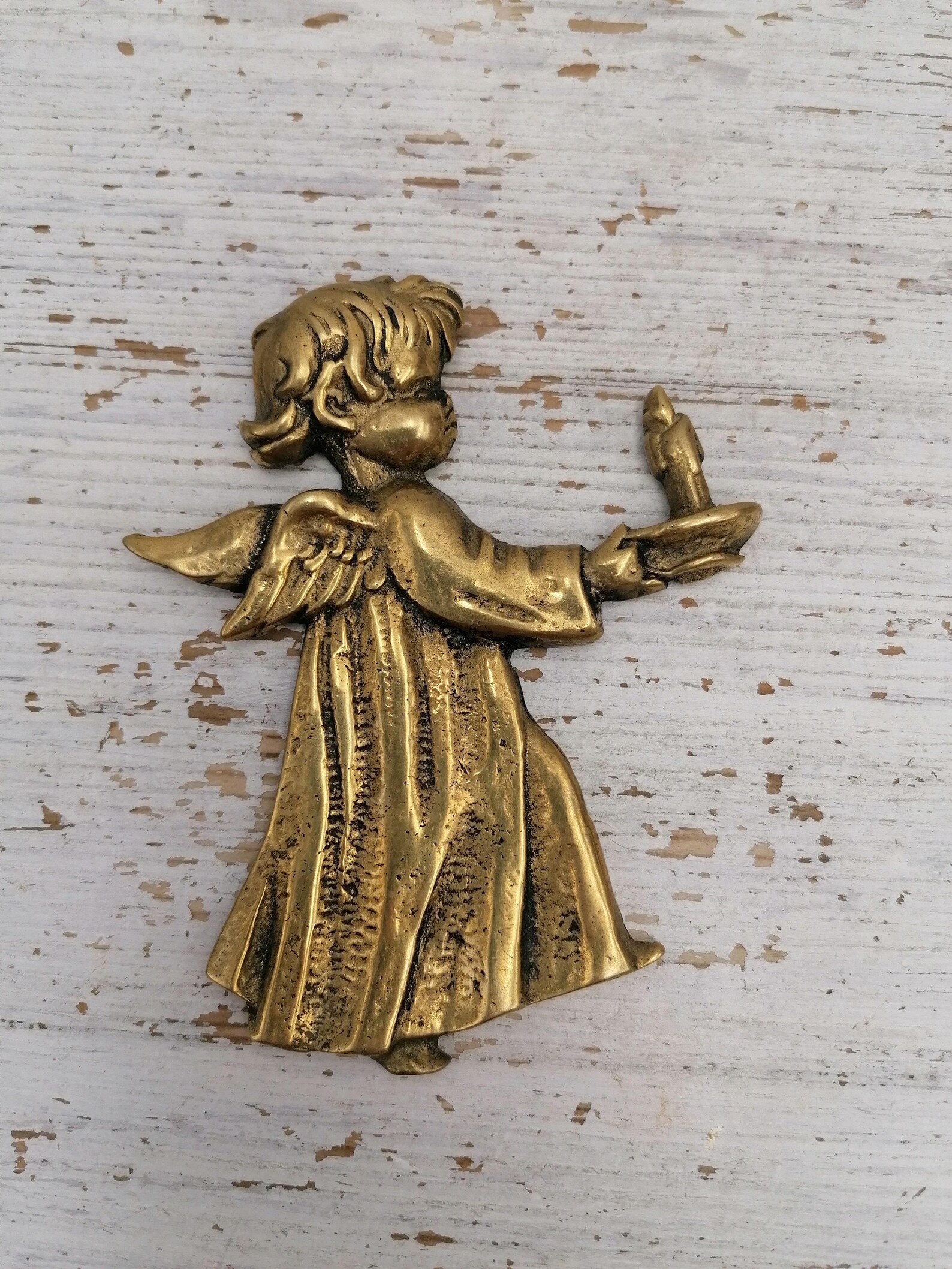 Vintage 4 Brass Angel Figurine, Brass Angel, Small Brass Angel, Brass ...