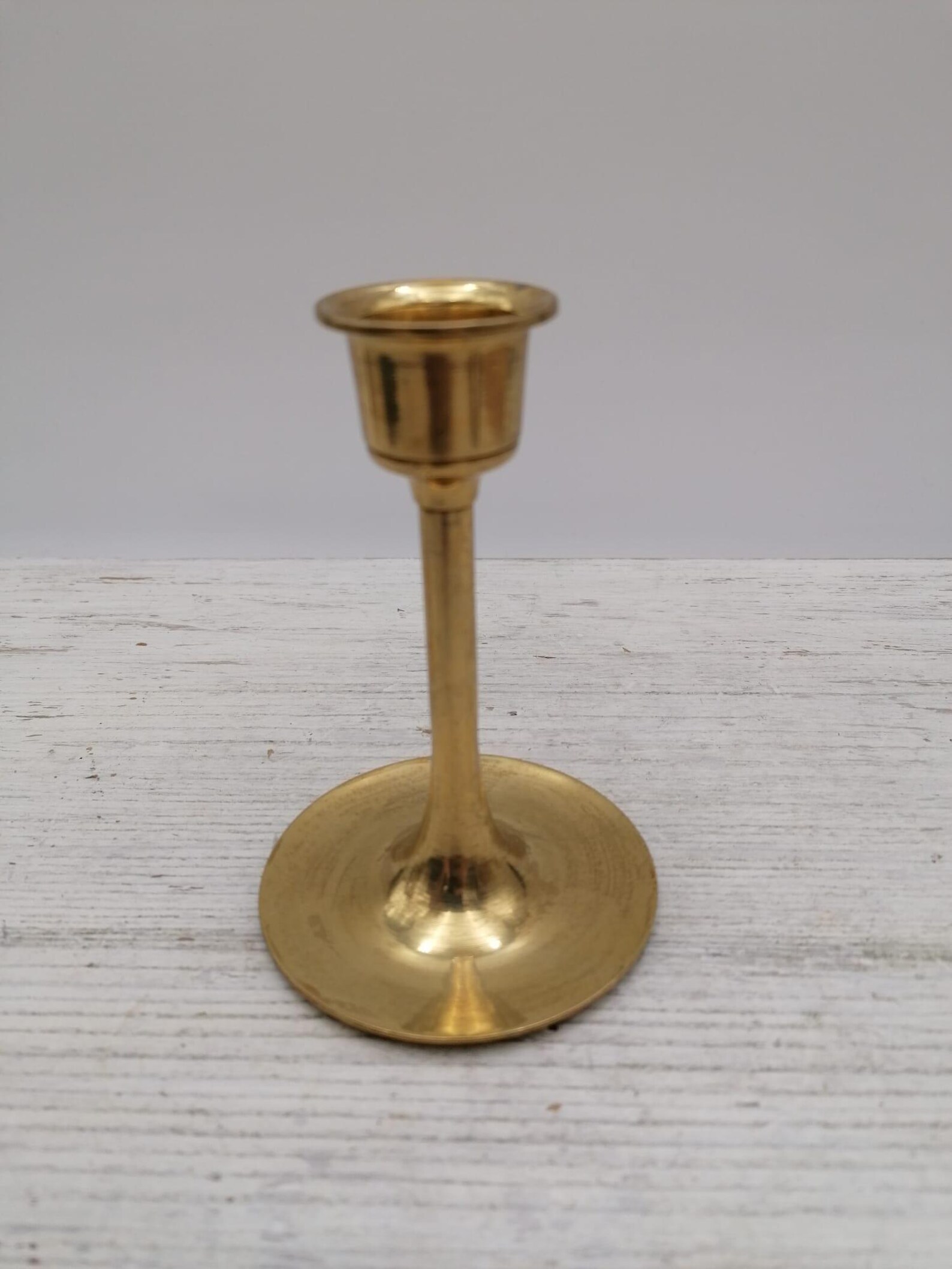 Vintage Small Brass Candlestick, Metal Candlestick With Round/square ...