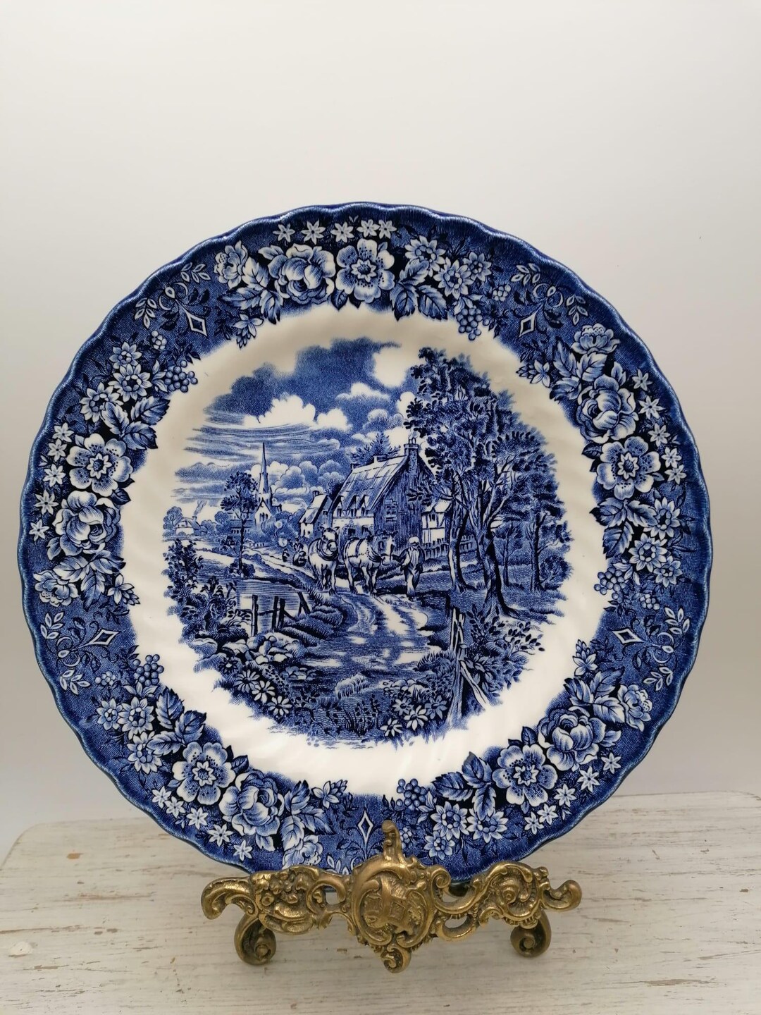 Vintage 10" British Anchor Plate, English Image Plates, British Blue ...