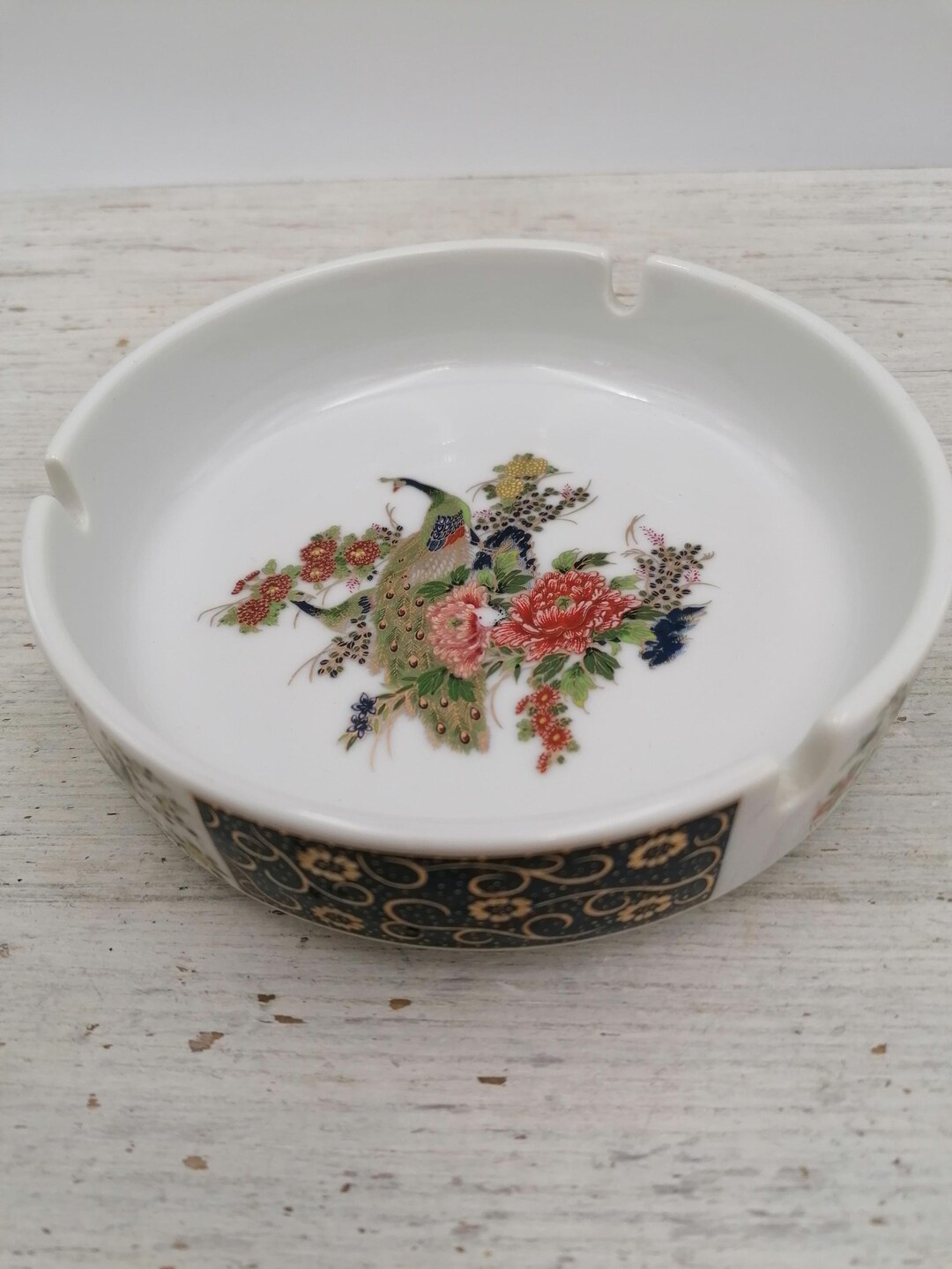 Ashtray Vintage Japan Porcelain Ashtray, Ash Tray, Asian Art, Peacock ...