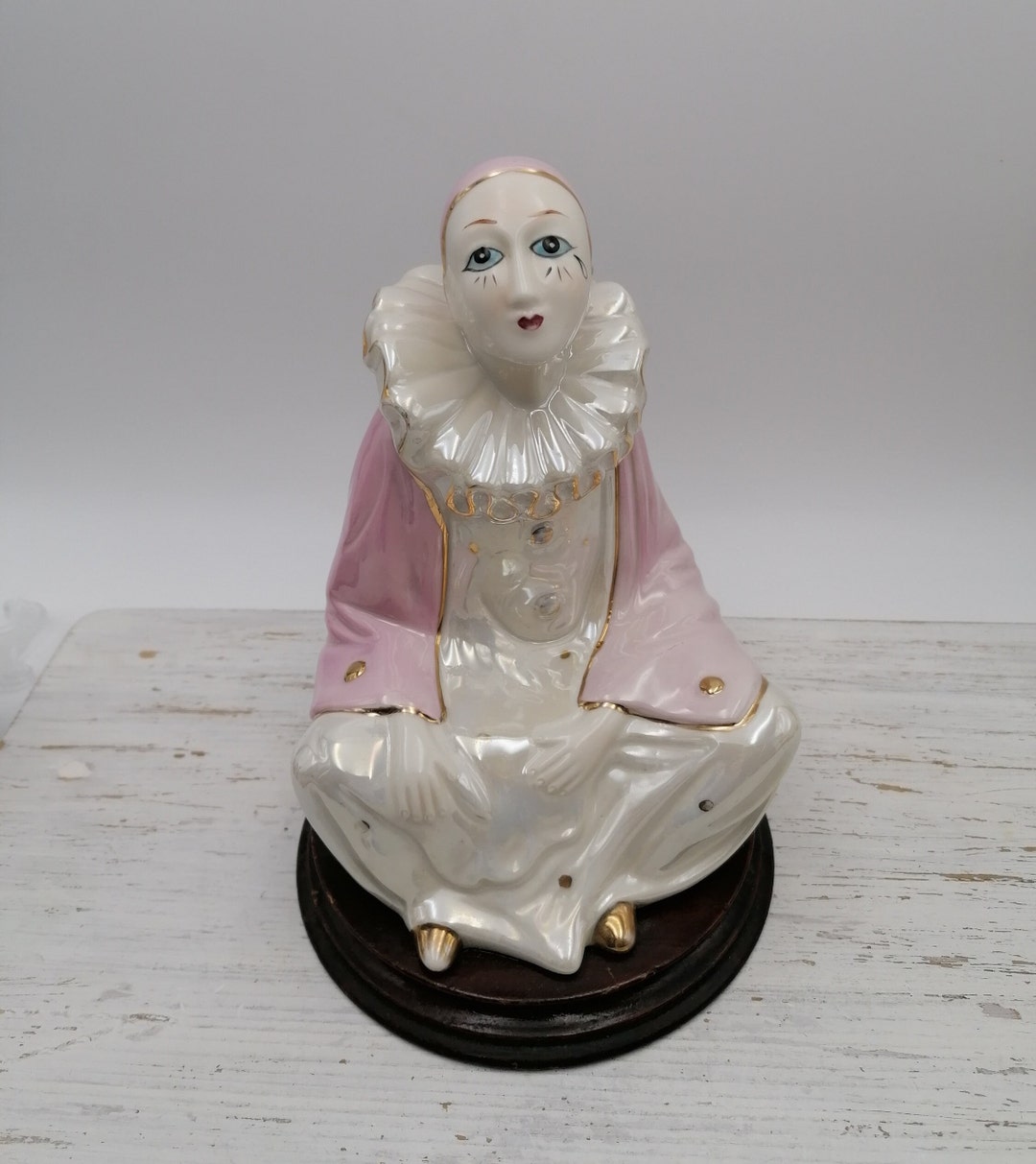 Antique Figure Pierrot,vintage Clown Figurine,ceramic Clown Statue,sad ...