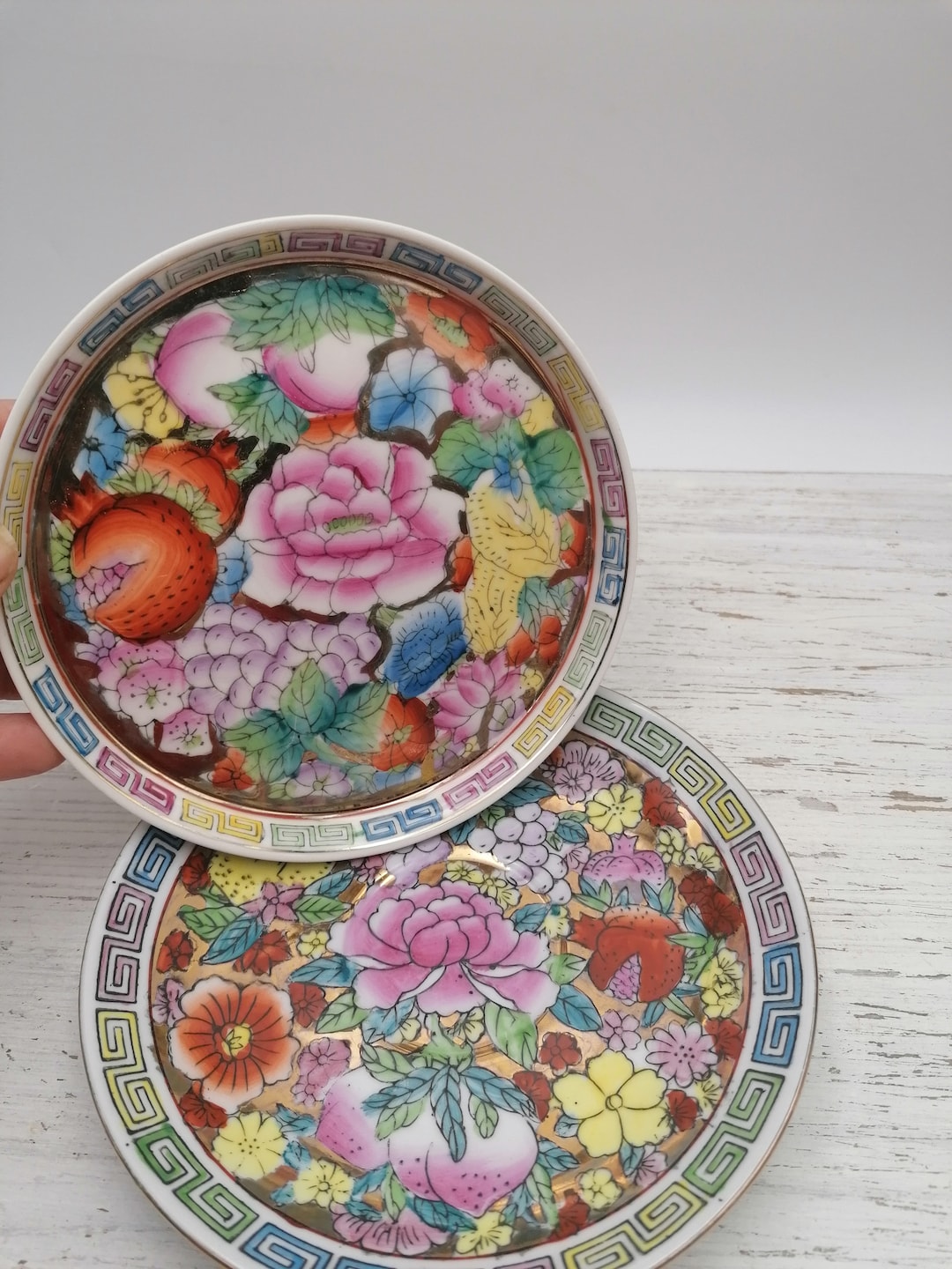 Vintage Porcelain Chinese Plate Floral Design Plate Asian - Etsy
