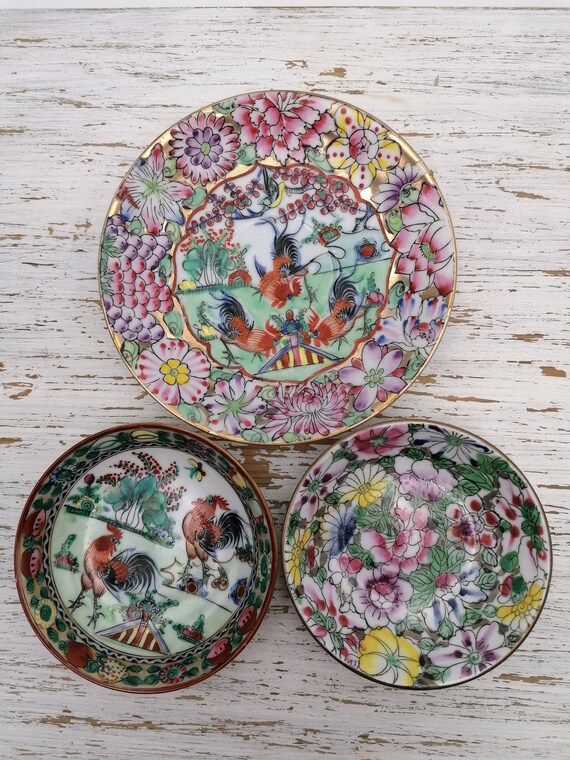 Set of 3 Chinese Small Plates Chinese Small Plates Chinese - Etsy