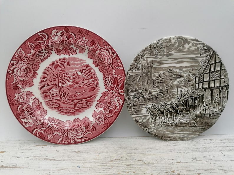 Vintage British Staffordshire Plate, English Scenery Plates, British ...