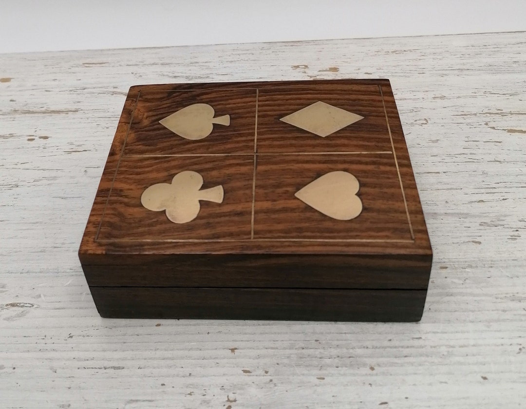 Wooden Playing Cards Box Handmade Box Rectangular Box Brown - Etsy