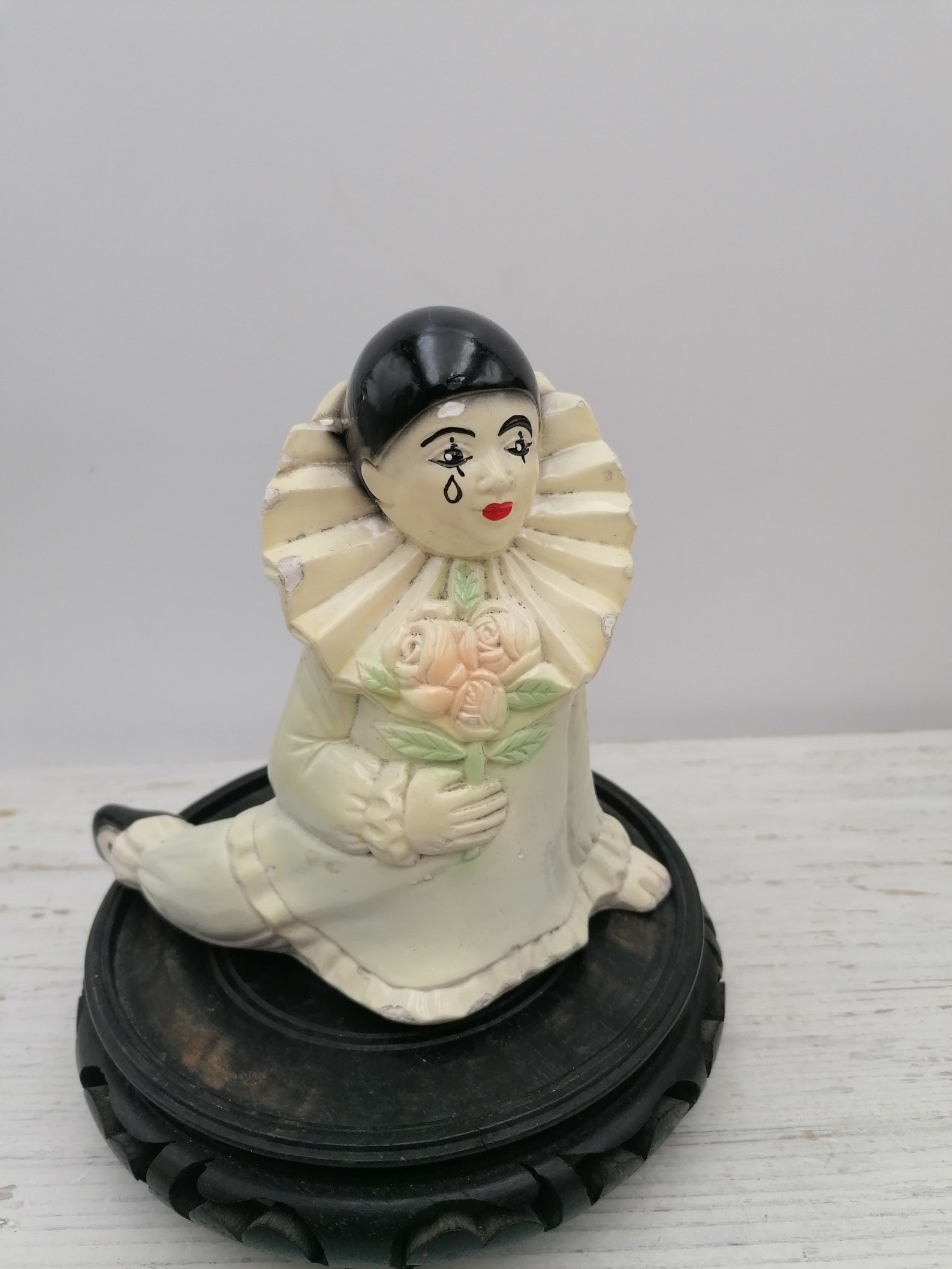 Vintage Figure Children Pierrot,very Antique Clown Figurine, Stone ...