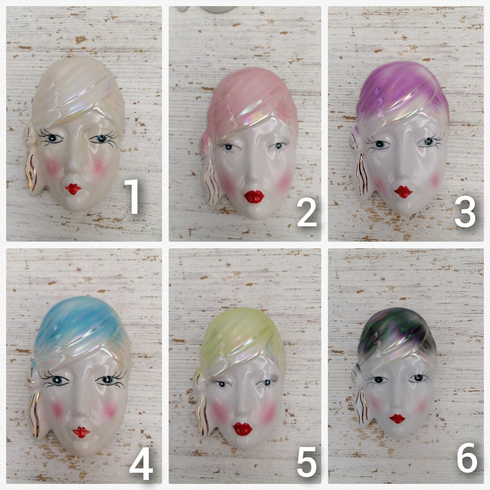 Vintage Small Ceramic Mask , Theater Mask Figure, Porcelain Mini Mask ...