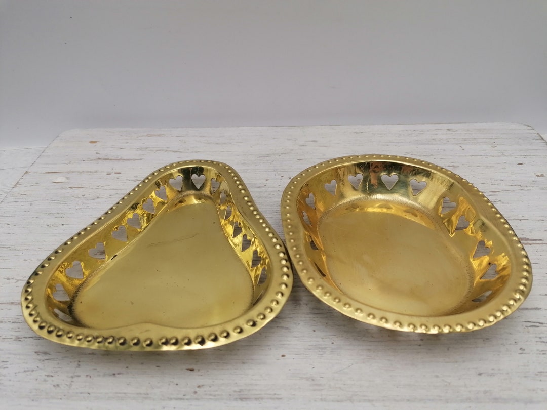 Vintage Brass Small Carved Plate, Decoration Brass Plate, Decoration ...