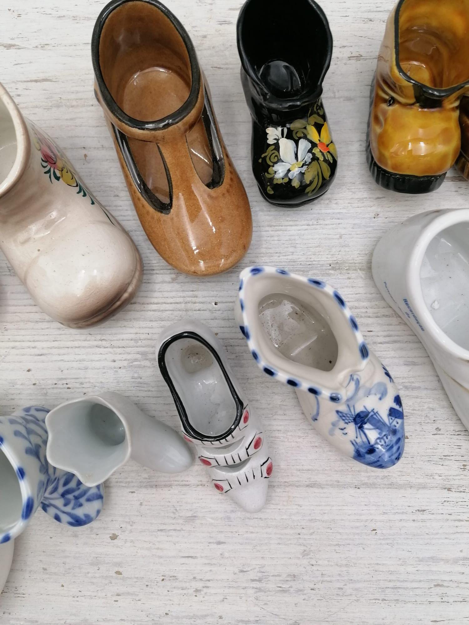 Vintage Set of 12 Small Ceramic Fashion Miniature Shoes, Vintage Small ...