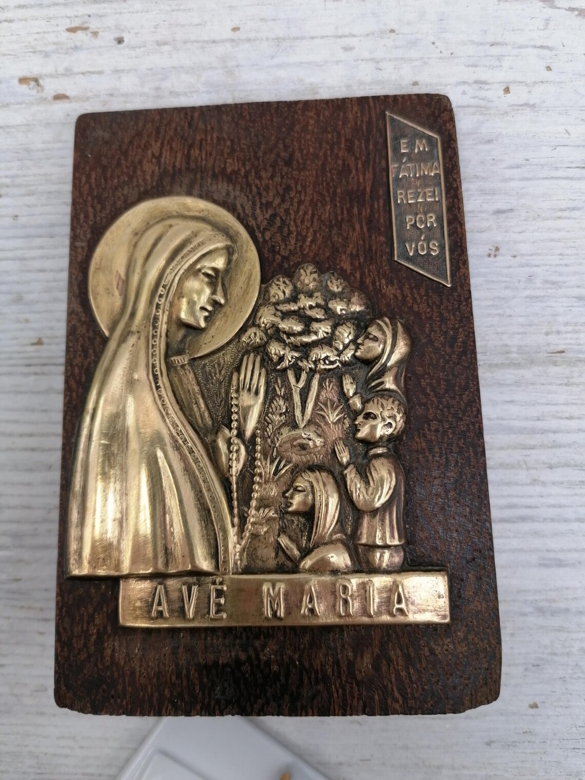 Vintage Praying Maria Icon, Brass Virgin Mary Statue, Religious Icon ...