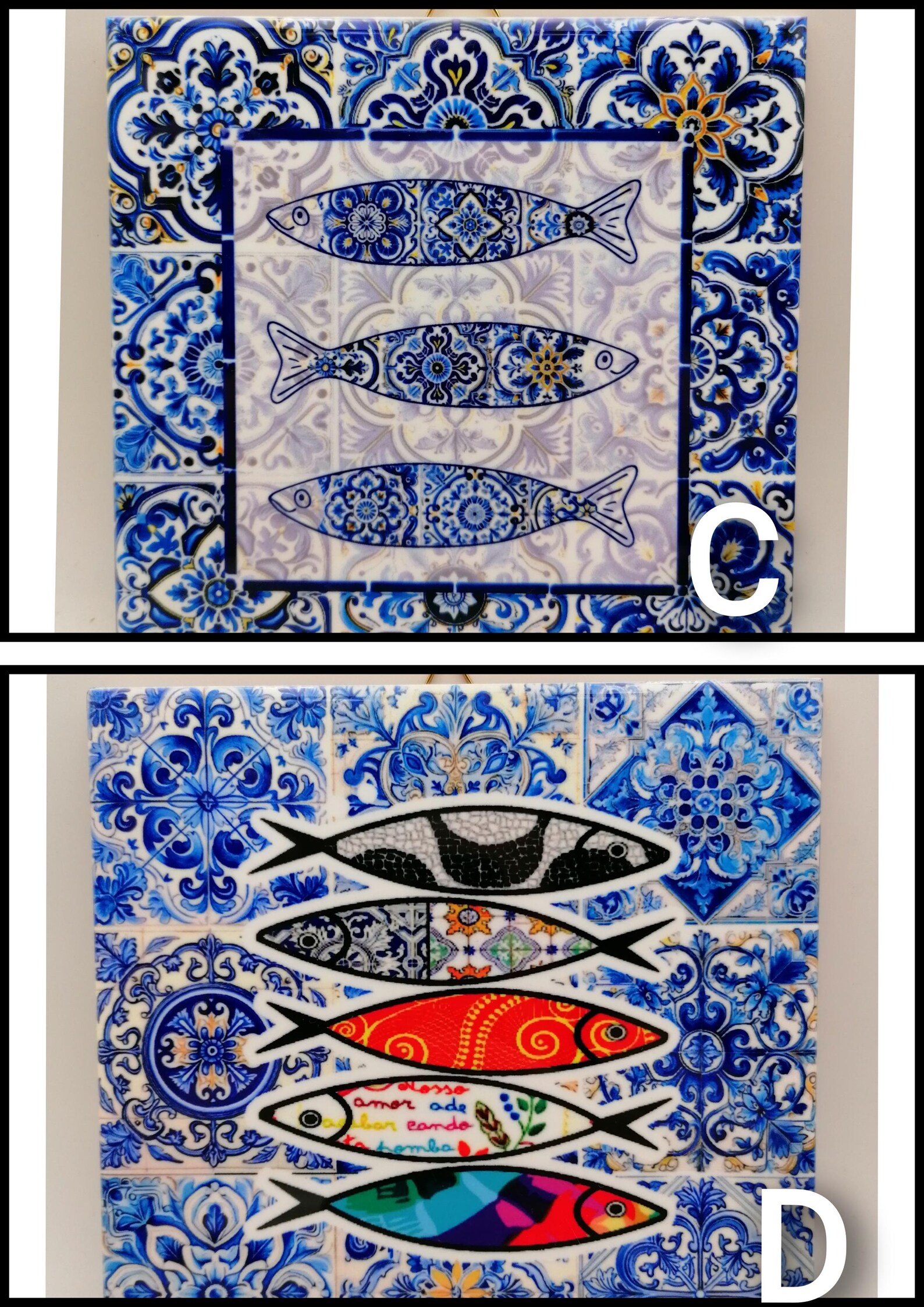 Portuguese Ceramic Tile, Portuguese Tile With Sardine, Portuguese ...