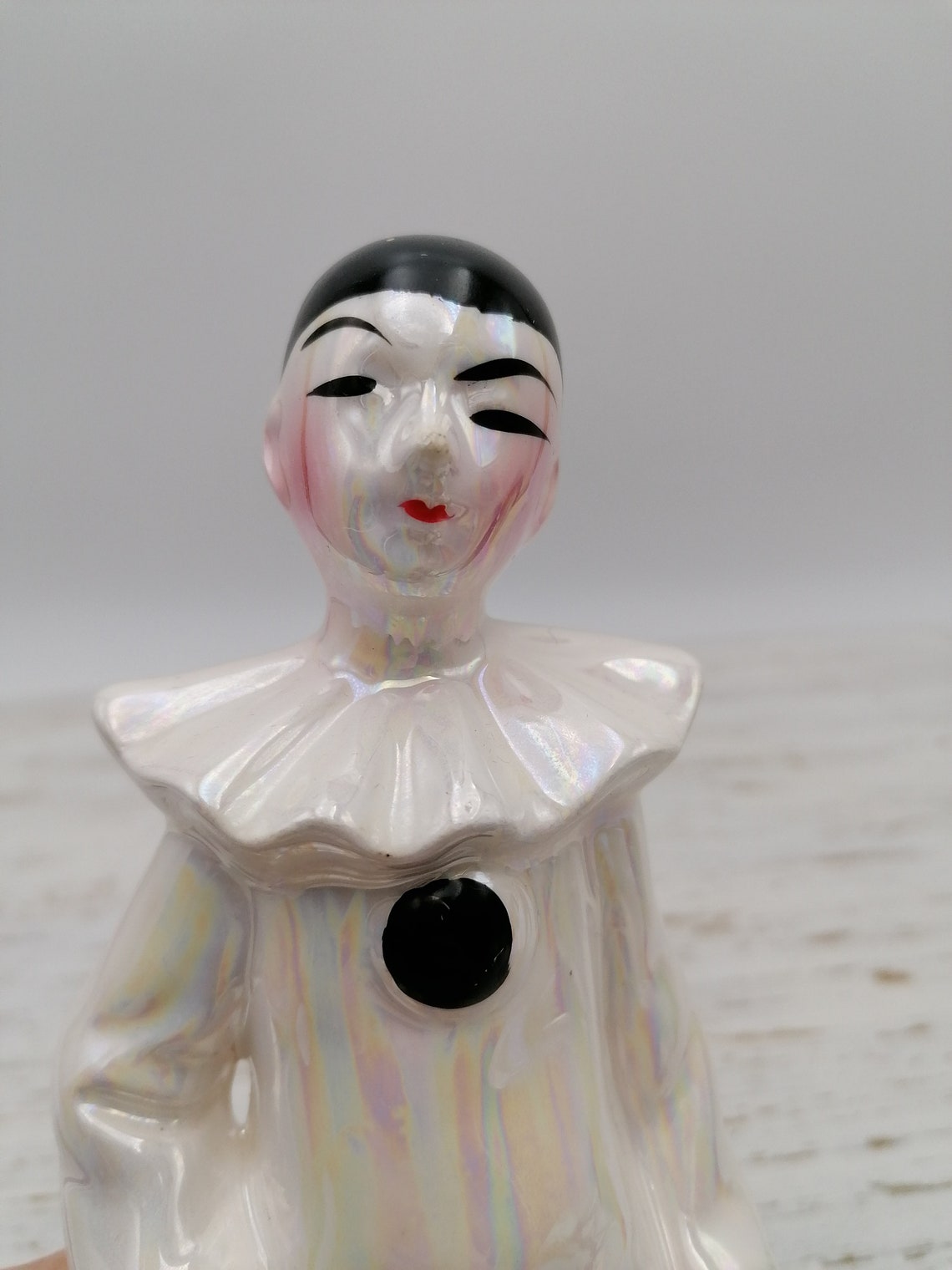 Vintage Pierrot Clown Figurine Ceramic Pierrot Statue Sitted | Etsy