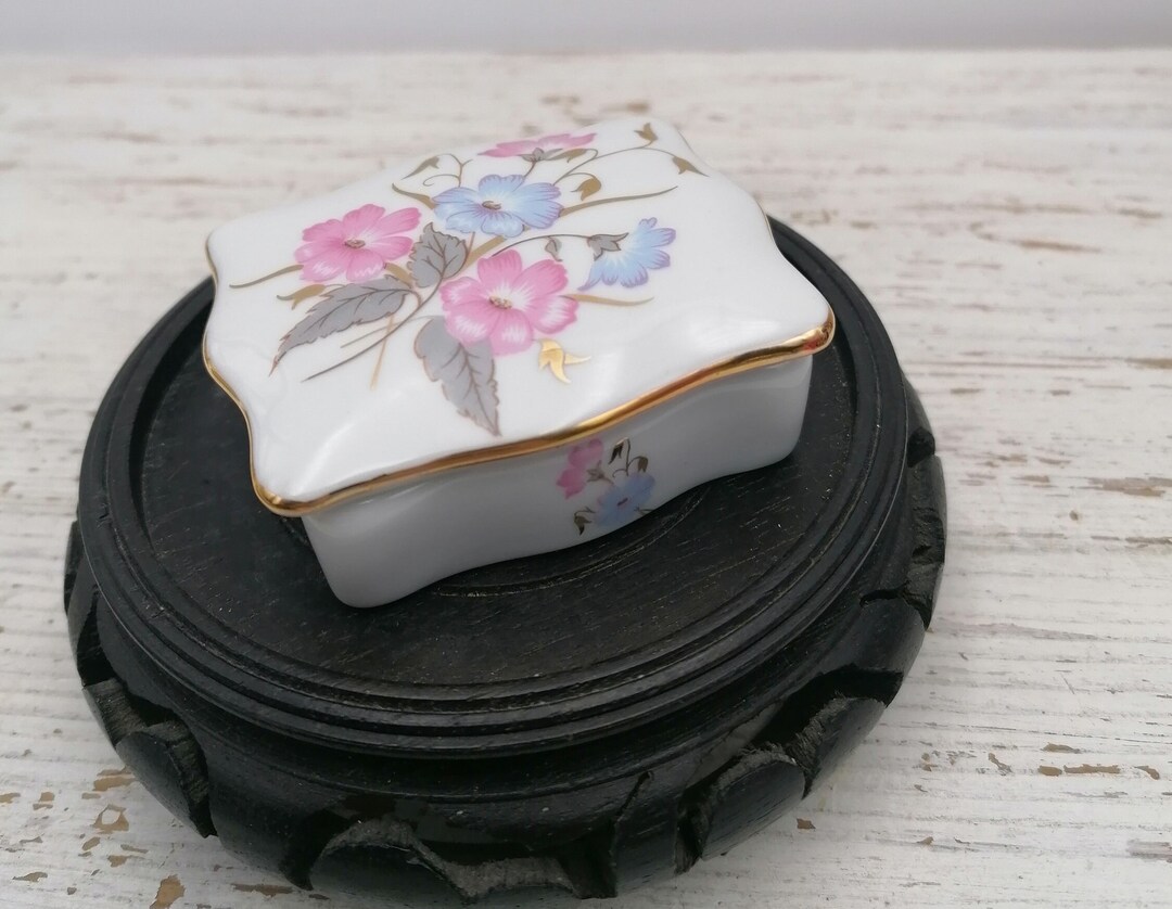 Vintage Porcelain Box With Lid, Portuguese Limoges Fine Porcelain ...