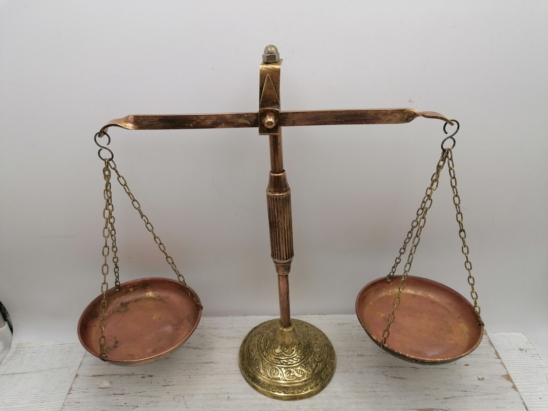 Very Antique Balance Scales, Big Scale of Justice, Brass Scales, Fish ...