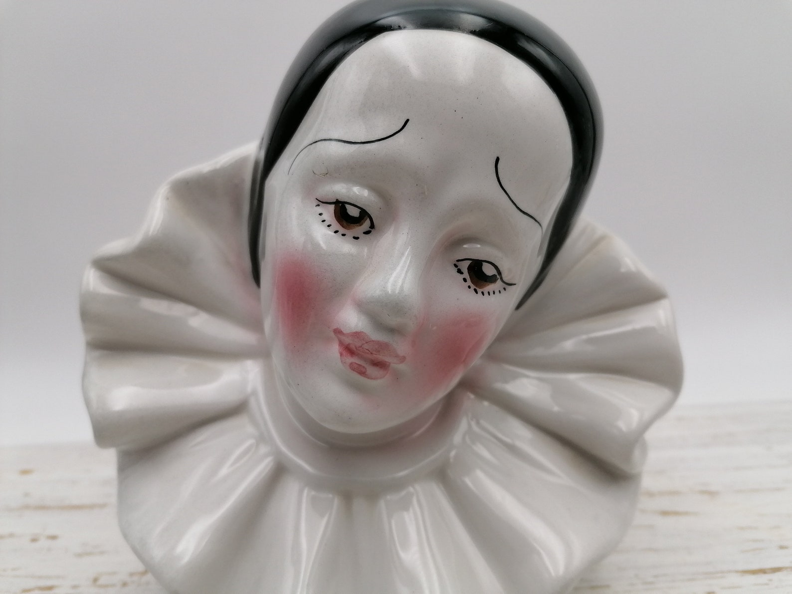 Vintage Pierrot Clown Figurine Porcelain Pierrot Bust Statue | Etsy