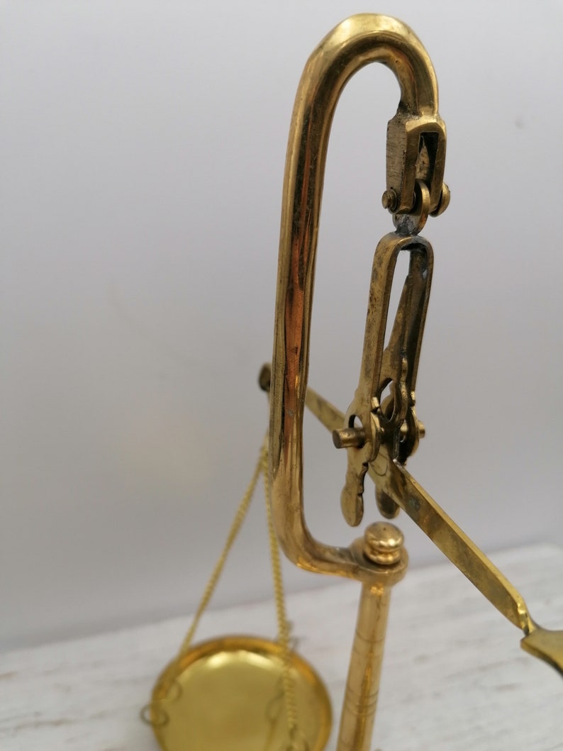 Small Vintage Balance Brass Scales,small Brass Scales, Carved Scales ...