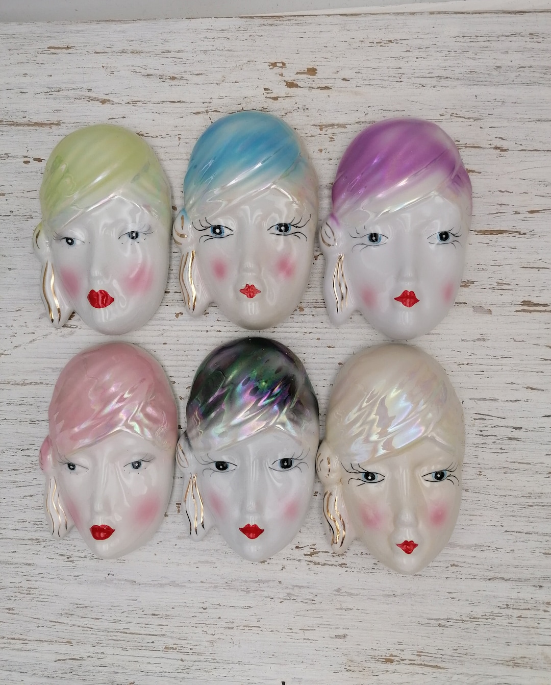 Vintage Small Ceramic Mask , Theater Mask Figure, Porcelain Mini Mask ...