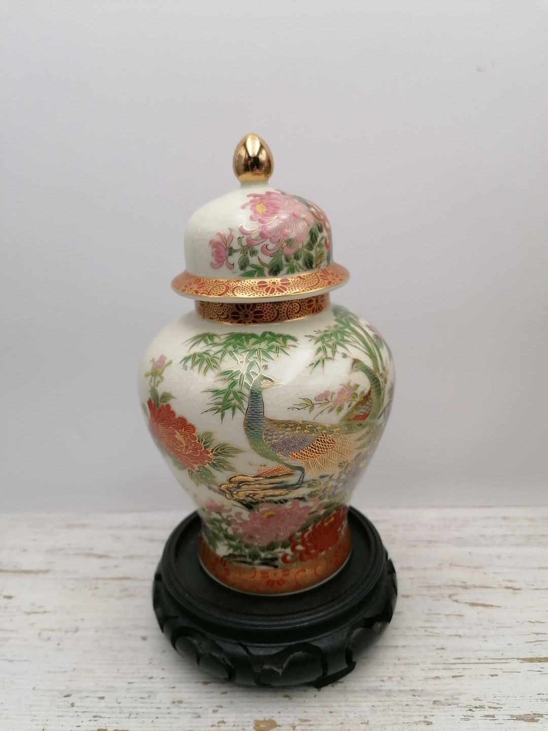 Vintage Porcelain Vase Japan With Lid, Vase Shibata, Jarro Japan ...