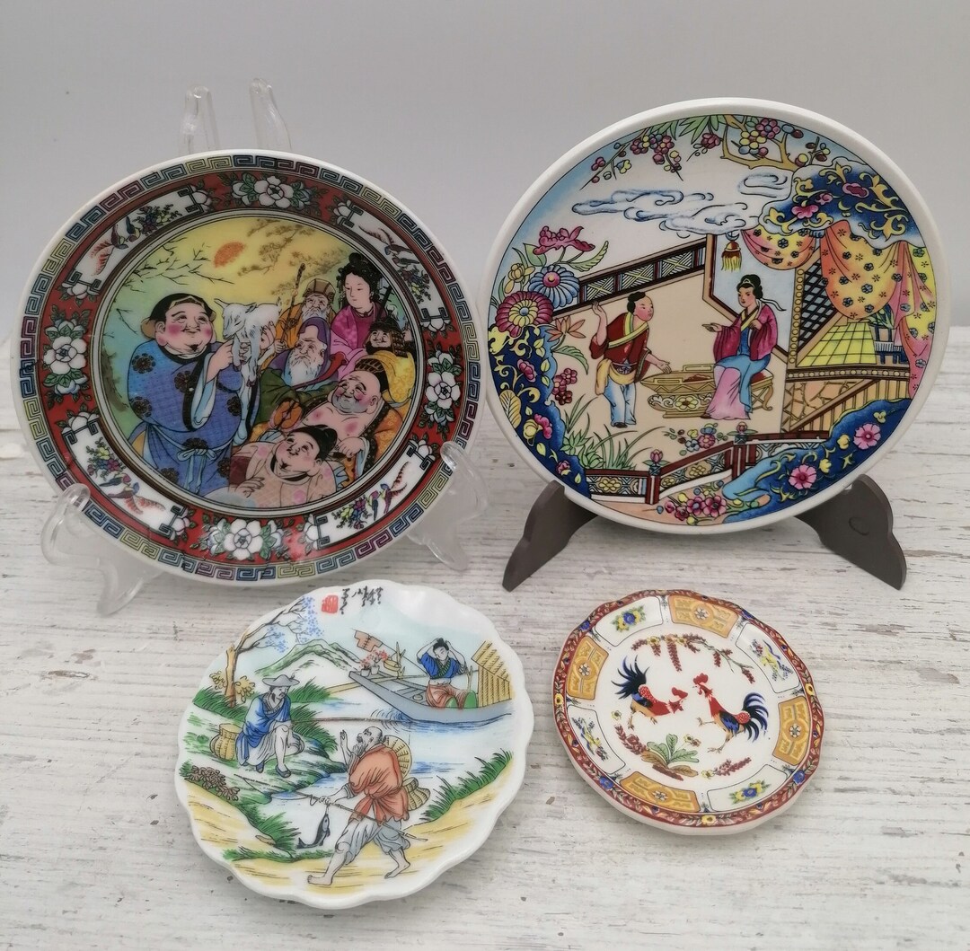 Set of 4small Japanese Plates, Dishes Japan, Asian Decor Plates, Small ...