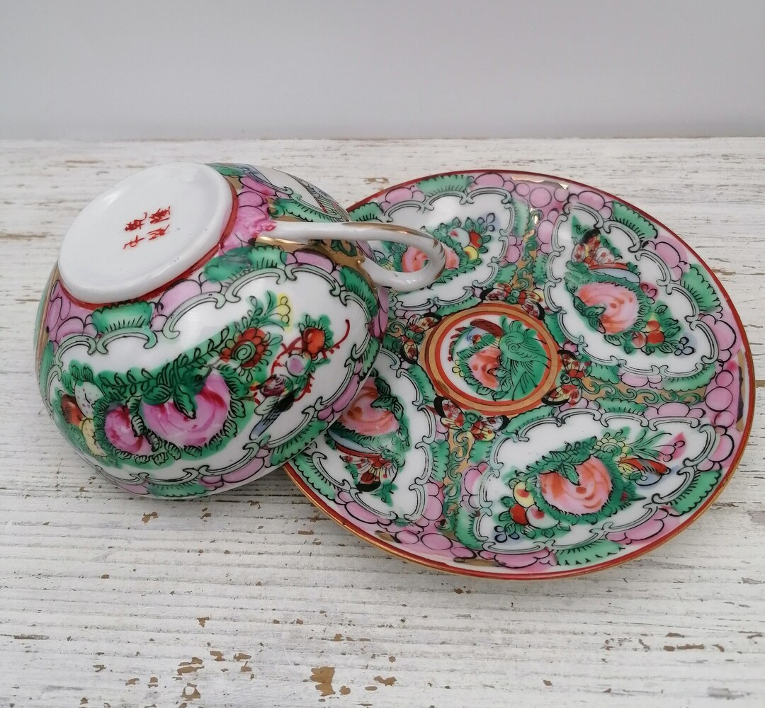 Vintage Porcelain Tea Set China, Rose Medallion Tea Set, Flower Tea Set ...