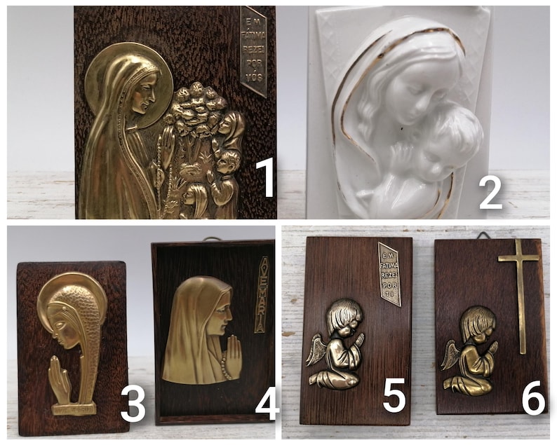 Vintage Praying Maria Icon, Brass Virgin Mary Statue, Religious Icon ...