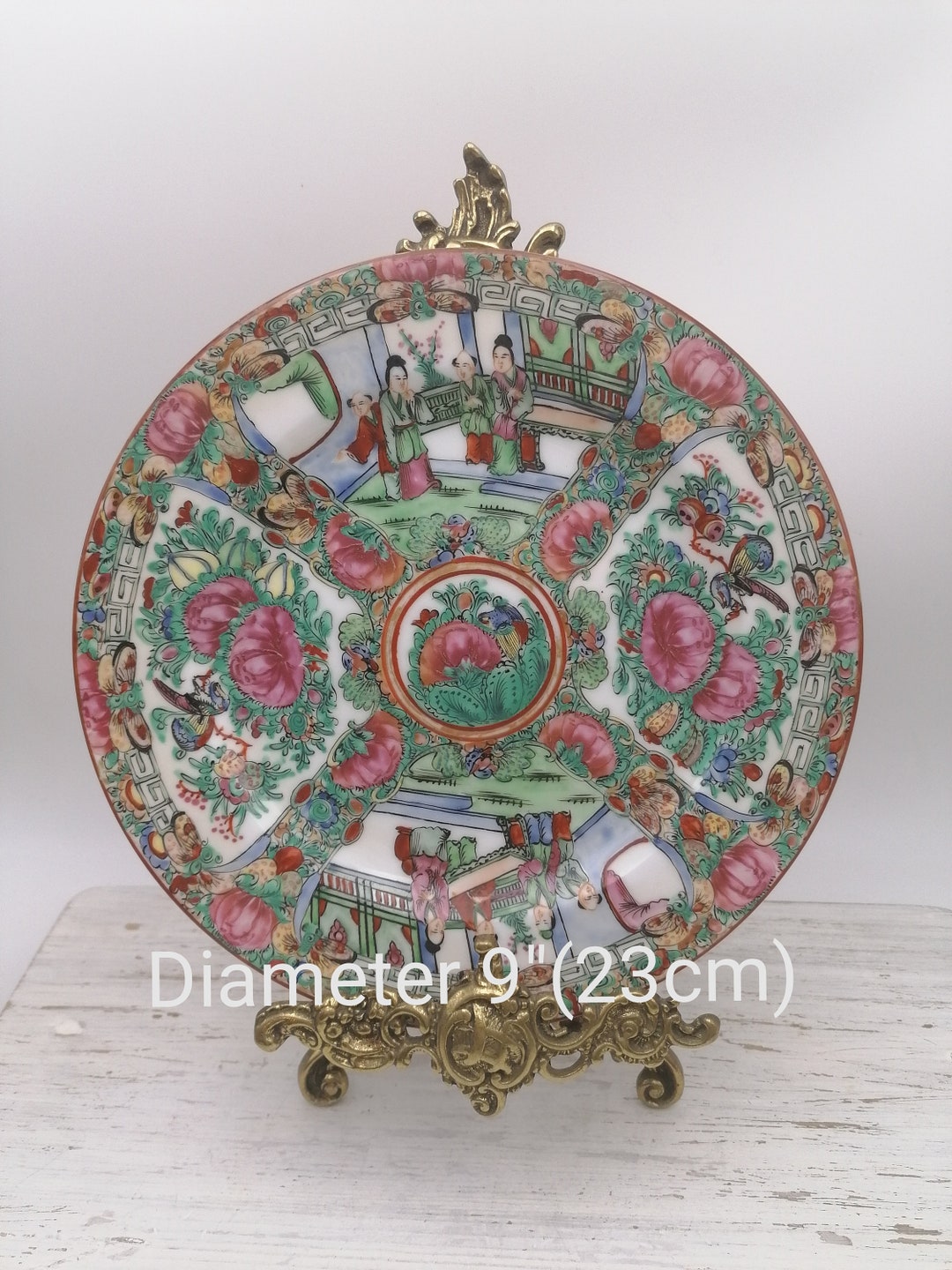 Vintage Chinese Big Plate Family Rose Medallion, Oriental Plates ...