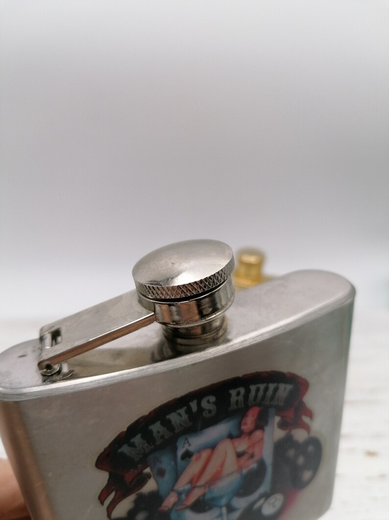 Pocket Metal Flask Whiskey Container Antique Metal Alcohol - Etsy