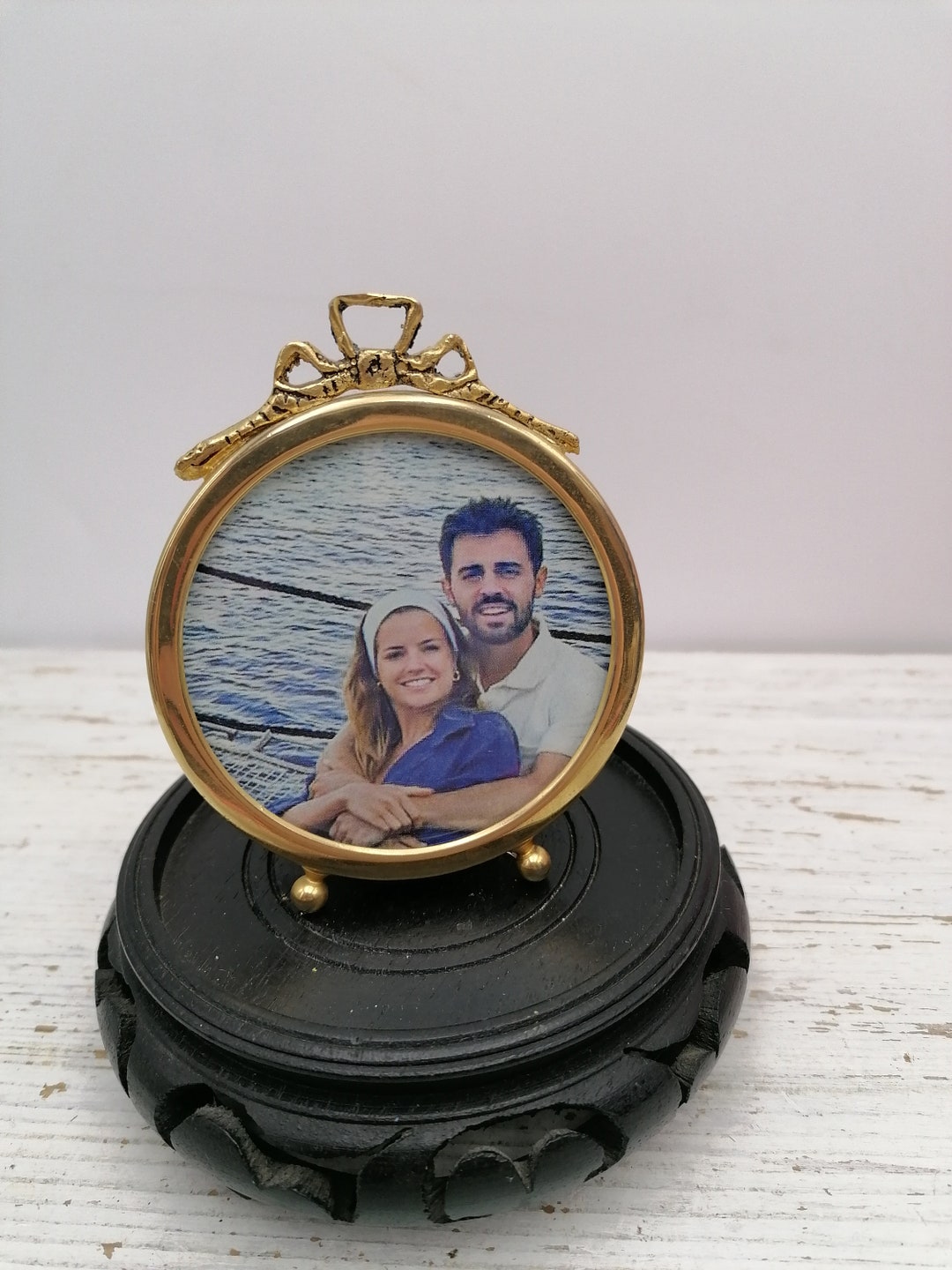 Vintage Round 2.8 Photo Frames, Brass Round Photo Frames, Table Picture ...