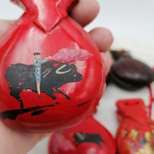 Vintage Traditional Spanish Castanets, Brown Castanets, Hand Painted ...
