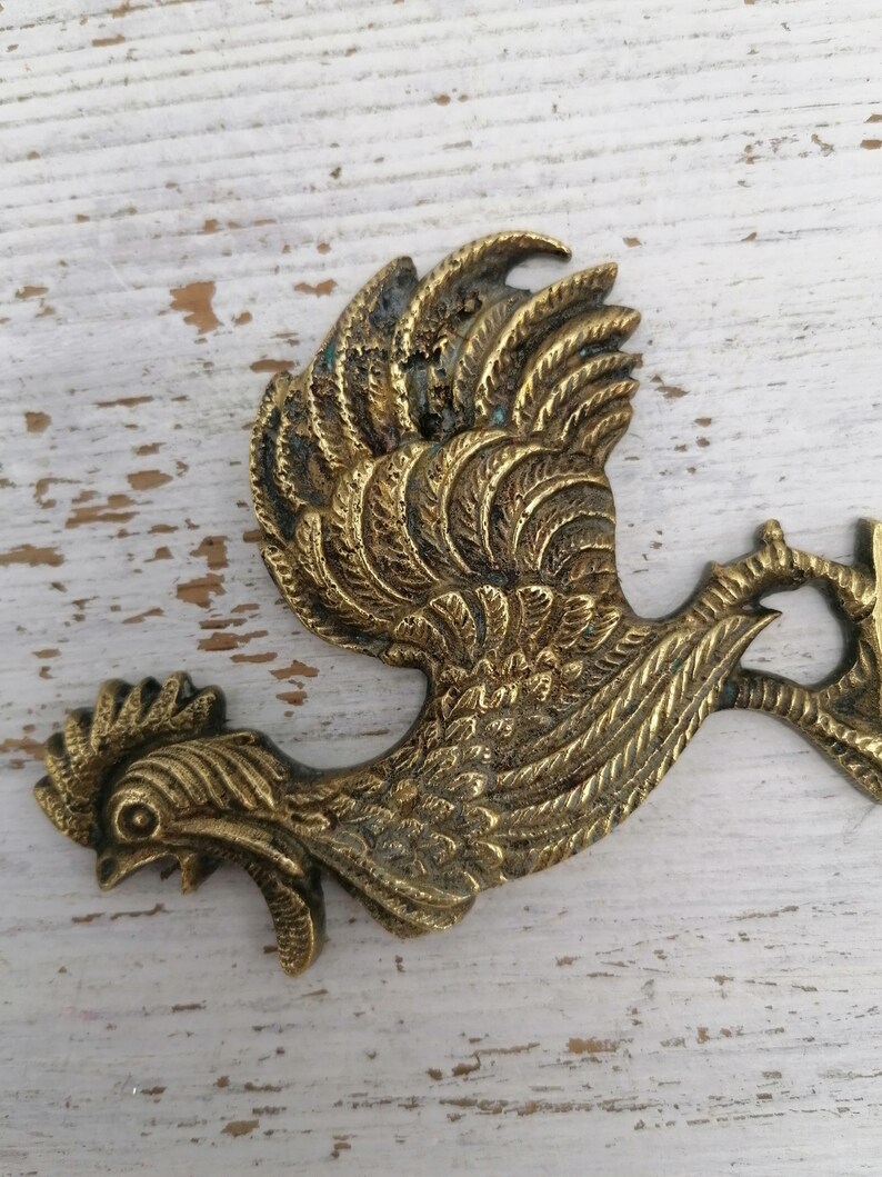 Brass Bottle Opener Carved Rooster Shape Opener Vintage - Etsy